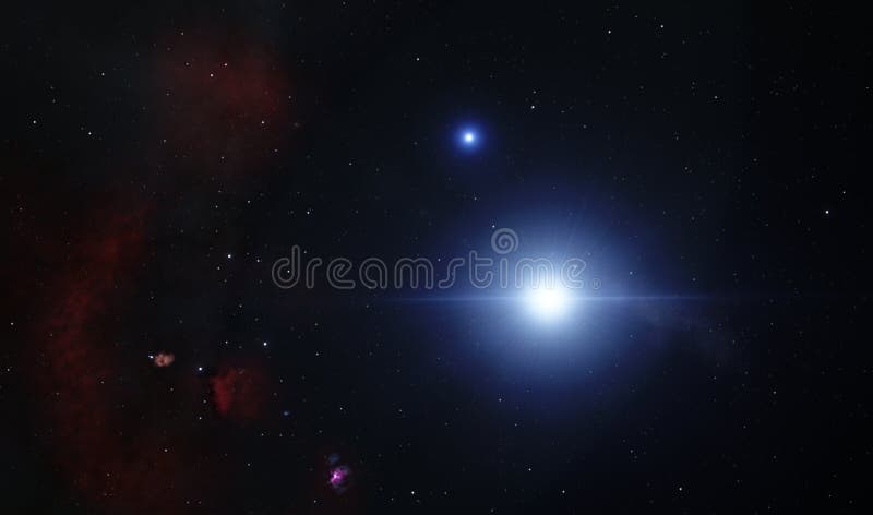 Rigel Star and Nebula 3d Illustration Background Stock Illustration ...