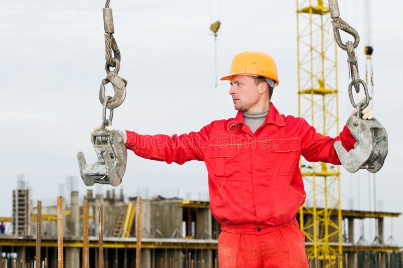 Rigger Builder while Slinging Stock Image - Image of rope, smiley: 17148325