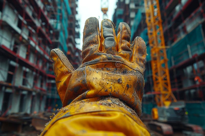 Rigger at Construction Site Signaling Crane Operator with Hand Gestures ...