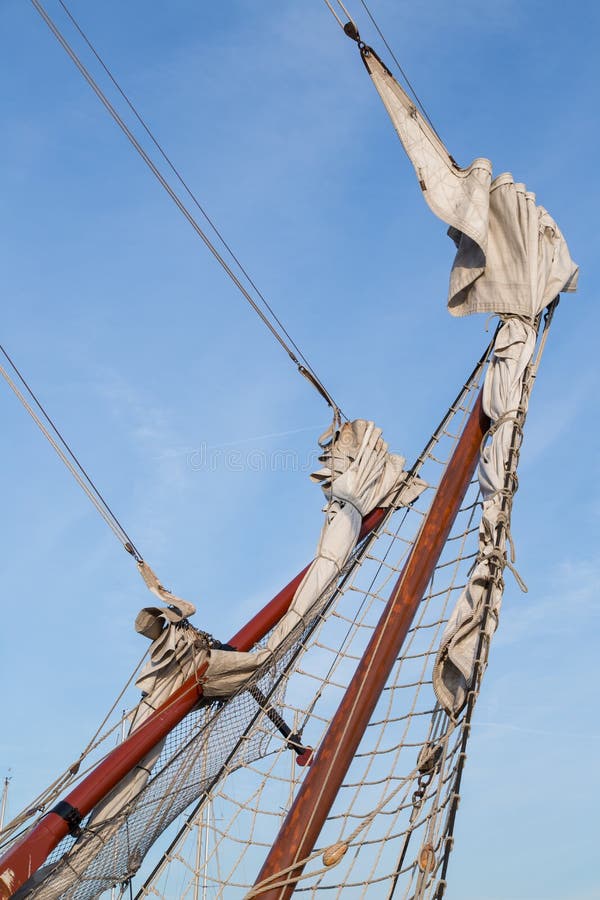 Rigging Bowsprit of a Sailing Ship Stock Image - Image of block ...