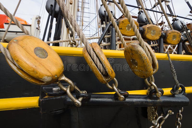Rigging. stock image. Image of water, fastening, deck - 46988219