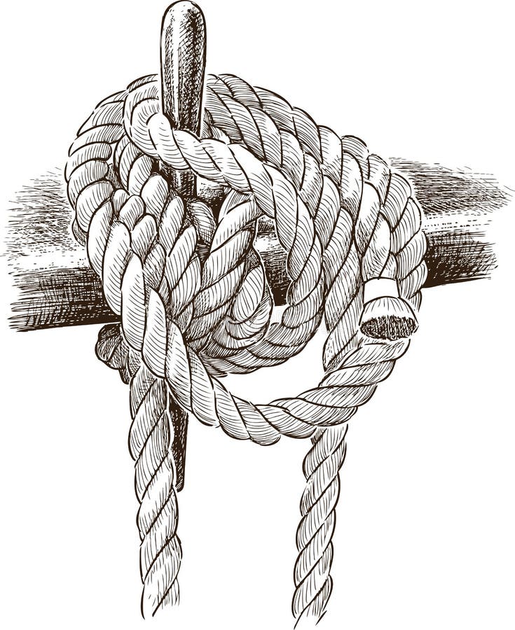 Rigging rope stock vector. Illustration of hand, ship - 52478390