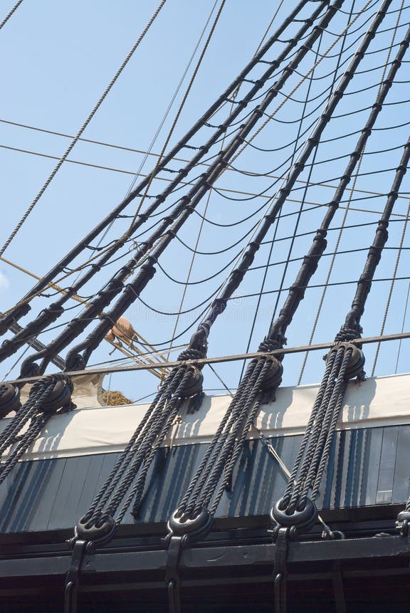 Rigging of a Sailing Ship stock image. Image of american - 15872521