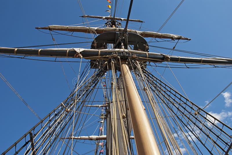 Rigging On A Sailing Vessel Stock Image - Image of nautical, marine ...
