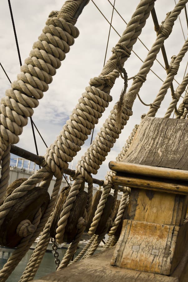 Rigging of sailing vessel stock image. Image of reliable - 57164219