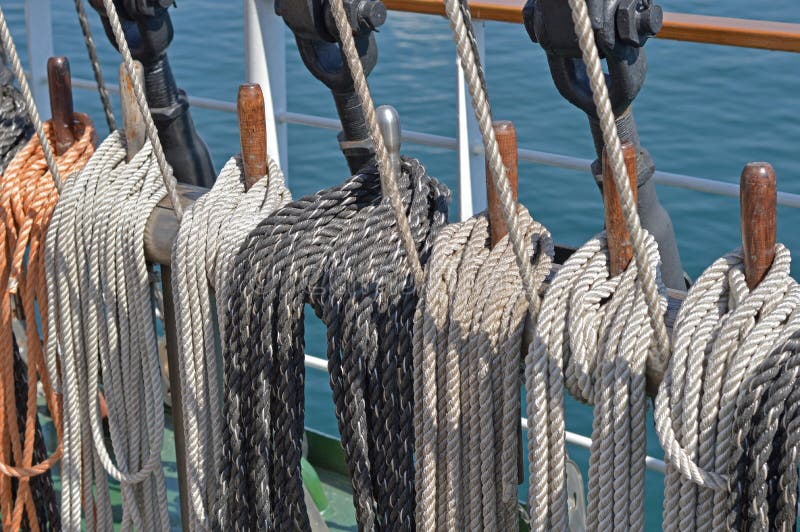 Rigging on a ship stock image. Image of equipment, sailing - 130597725