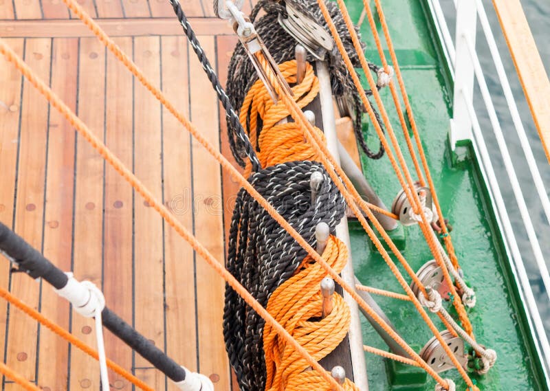 Rigging on a ship stock image. Image of equipment, sailing - 130597725