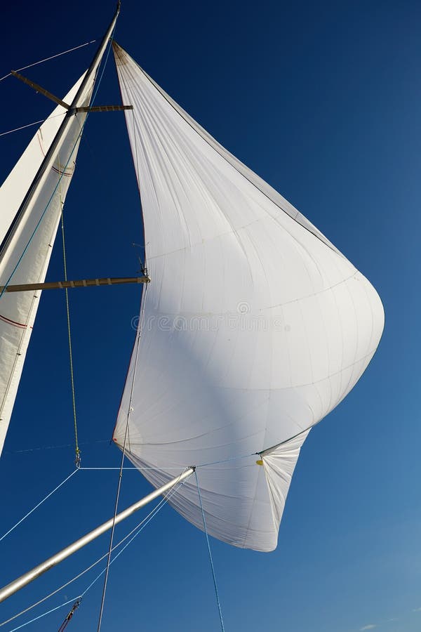 Rigging the Symmetric Spinnaker Stock Photo - Image of white, rope ...
