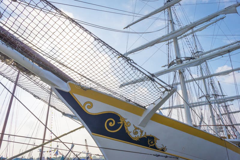 Rigging of a Tall Ship in a Port in Sunlight Stock Image - Image of ...
