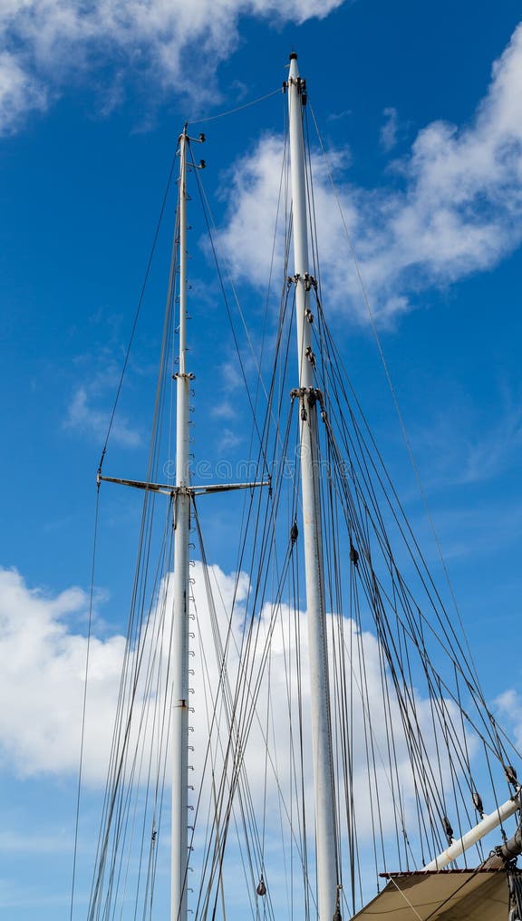 Rigging on Two Masts stock image. Image of pier, ship - 57814933