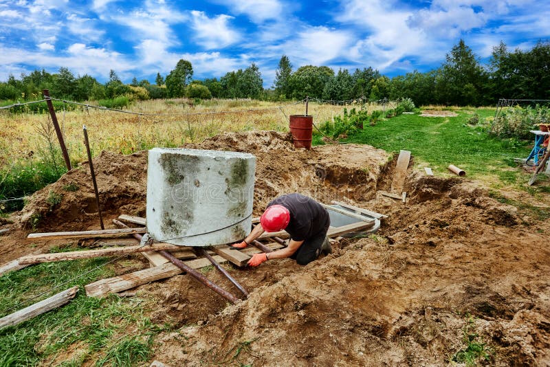 Rigging Work To Move Concrete Ring during Septic Tank Installation ...