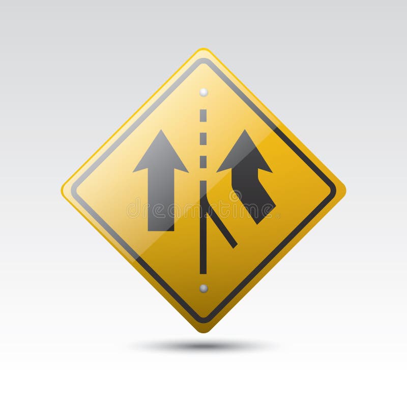 Right Added Lane Sign. Vector Illustration Decorative Design Stock ...