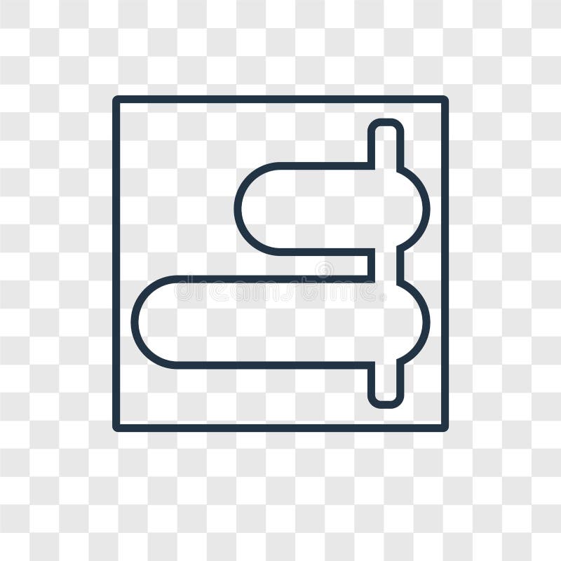 Right Alignment Concept Vector Linear Icon Isolated on Transparent ...