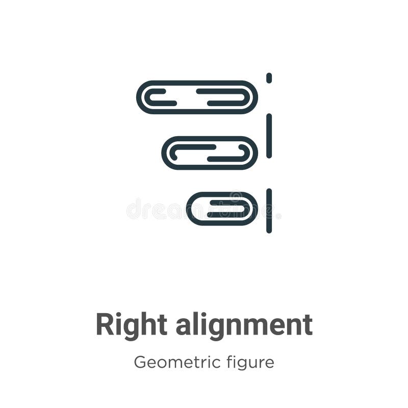 Right Alignment Outline Vector Icon. Thin Line Black Right Alignment ...
