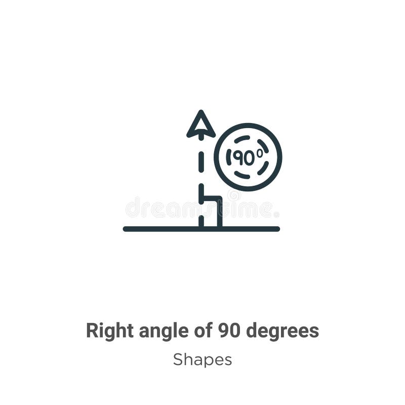 Right Angle of 90 Degrees Outline Vector Icon. Thin Line Black Right ...