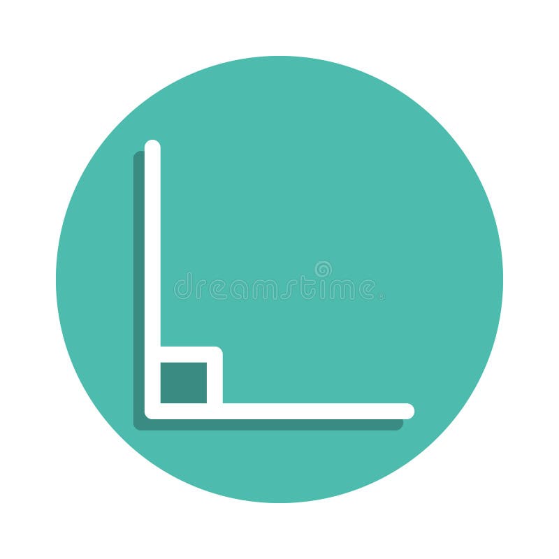 Right Angle Icon. Elements Of Geometric Figure In Badge Style Icons ...