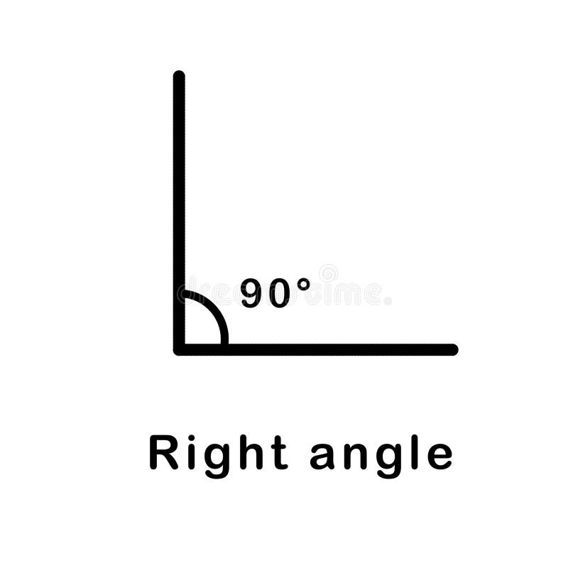 Right Angle Illustration Isolated on White Background. 90 Degree Angle ...