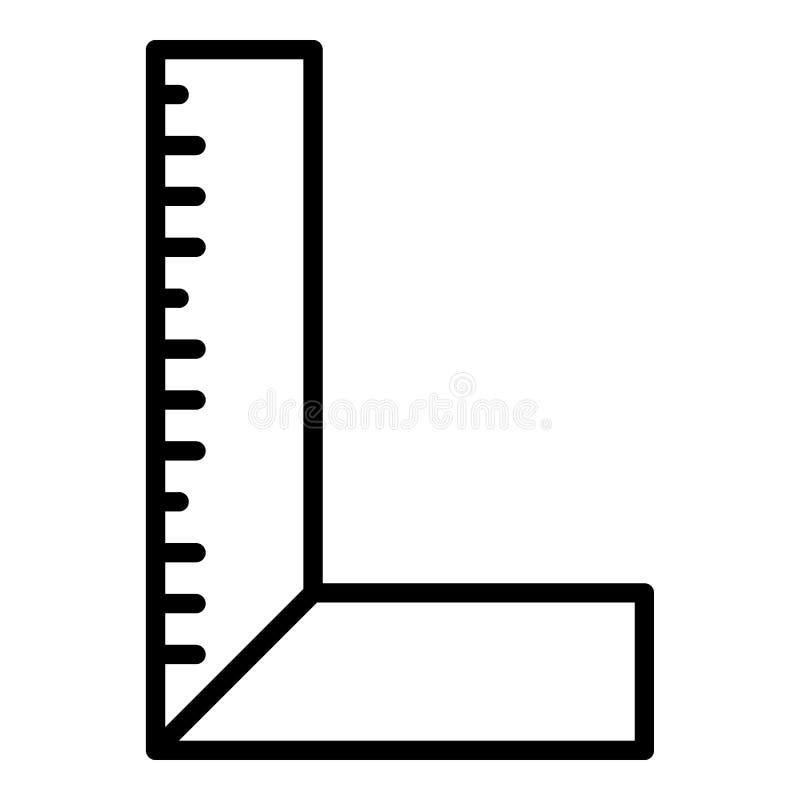 Right Angle Ruler Icon, Outline Style Stock Vector - Illustration of ...