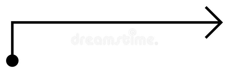 Right-Angled Line with Right-Facing Arrow and Circular Dot in ...