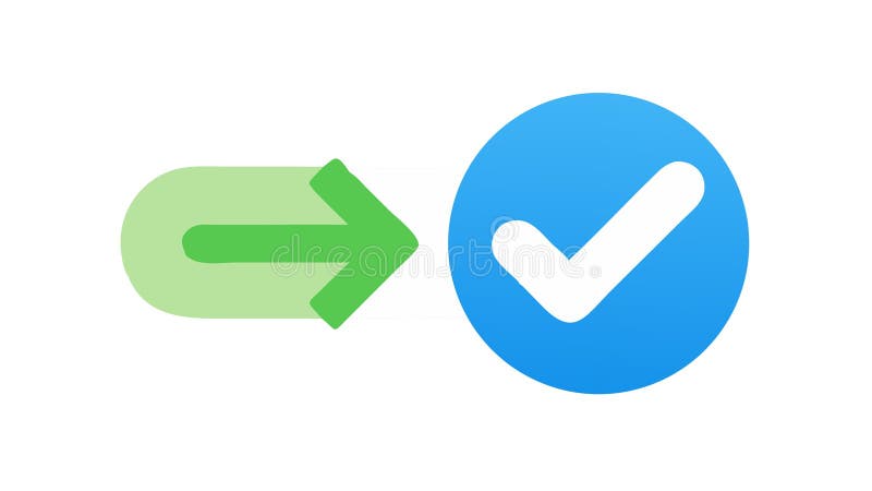 Right Arrow with Checkmark Confirmation Icon, Vector Design Generative ...