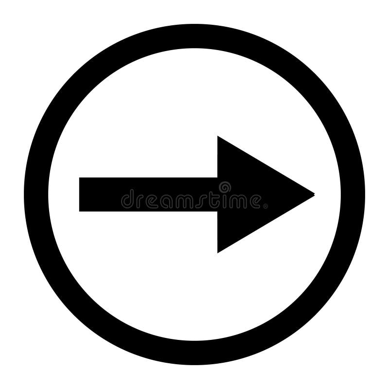 Right Arrow In The Circle Vector Linear Illustration Vector Icon Line With Editable Stroke
