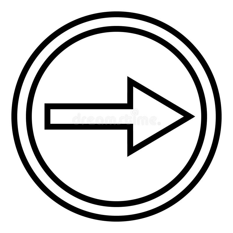 Right Arrow In The Circle Vector Linear Illustration Vector Icon Line With Editable Stroke