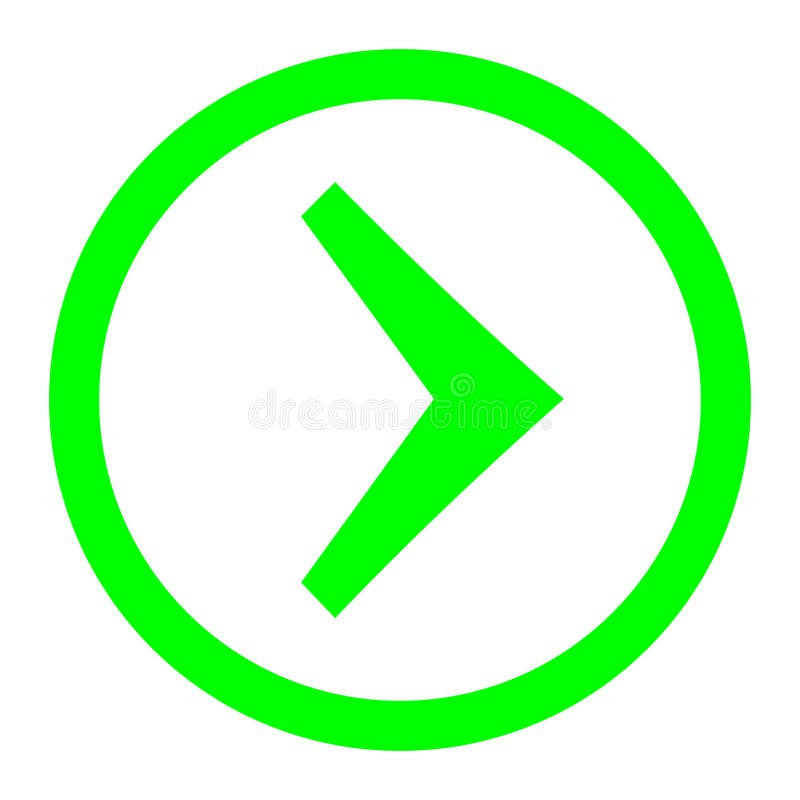 Right Arrow in the Circle Vector. Linear Illustration Vector Icon. Line ...