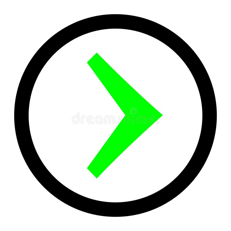 Right Arrow in the Circle Vector. Linear Illustration Vector Icon. Line ...