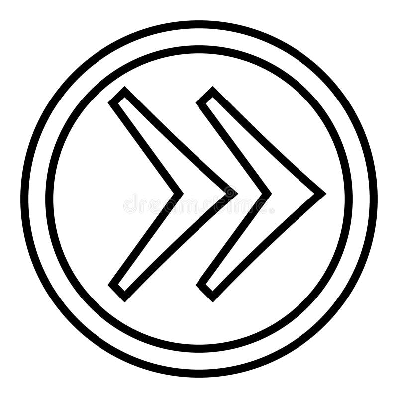 Right Arrow In The Circle Vector Linear Illustration Vector Icon Line With Editable Stroke
