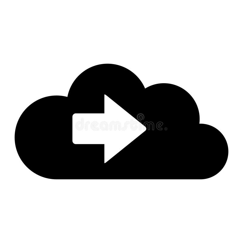 Right arrow and cloud stock vector. Illustration of symbol - 206997406