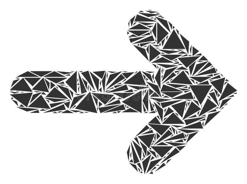 Right Arrow Collage of Triangles Stock Vector - Illustration of ...