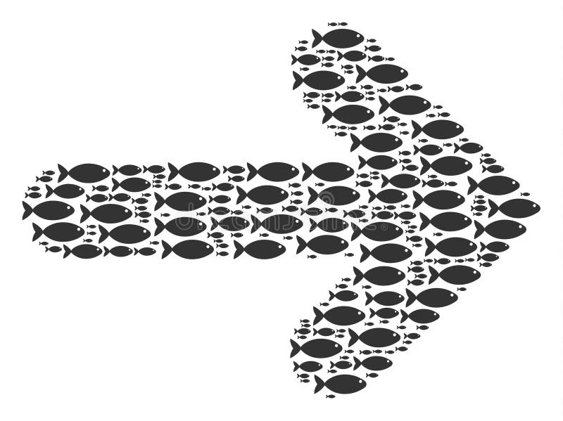 Right Arrow Composition of Fish Icons Stock Vector - Illustration of ...