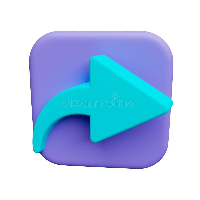 Right Arrow 3d Icon Render Illustration Stock Illustration ...