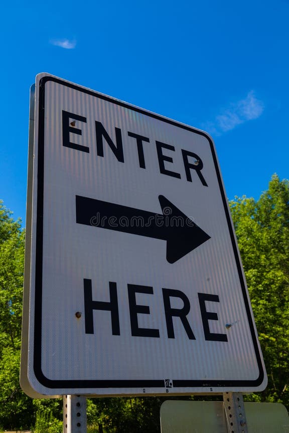 Right Arrow Enter Here Sign Stock Image - Image of arrow ...