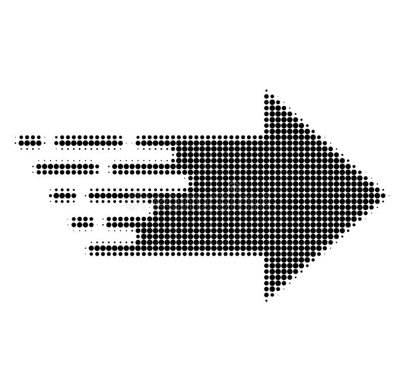 Right Arrow Halftone Dotted Icon with Fast Rush Effect Stock Vector ...