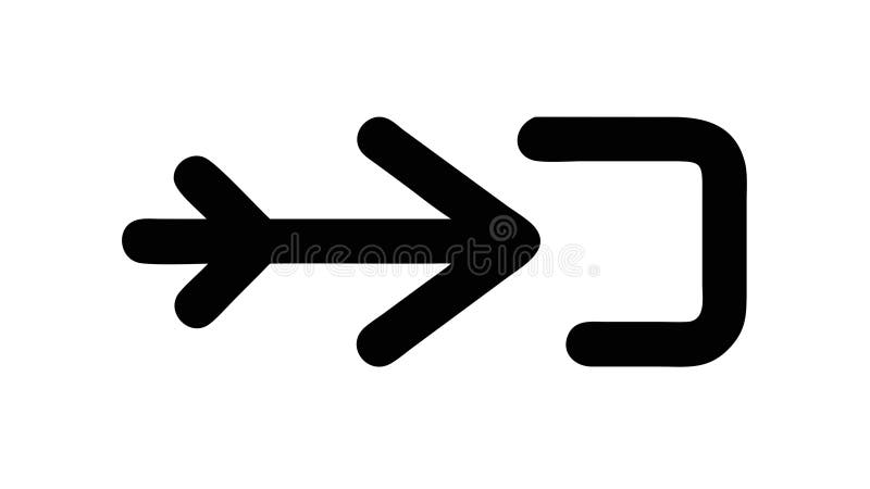 Right Arrow with Hook Navigation Symbol Icon , Vector Design Generative ...