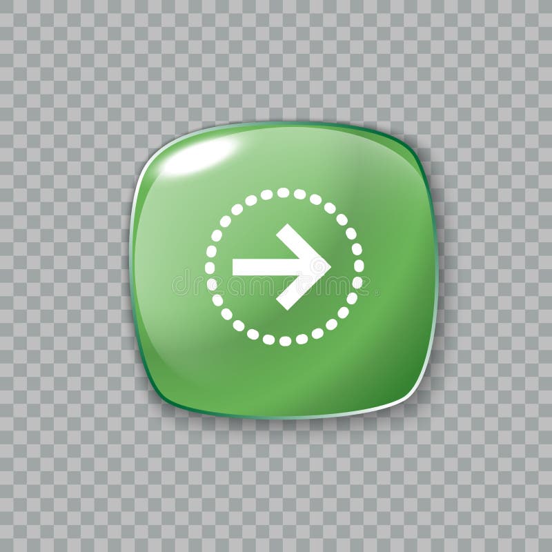 Right Arrow Icon. Glossy Green Button. Vector Illustration Stock Vector ...