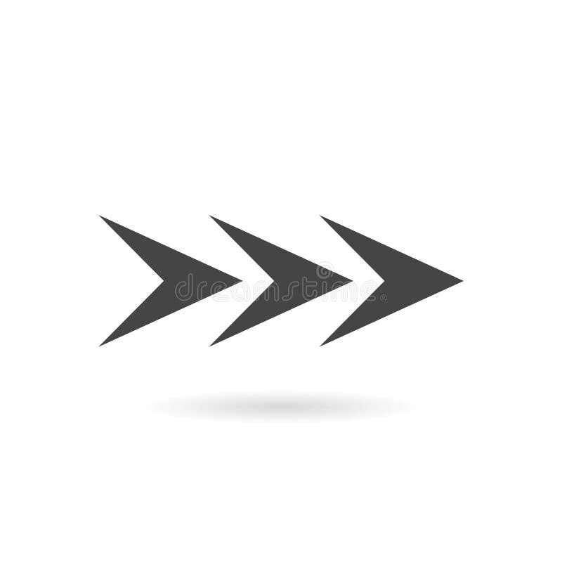 Right Arrow Icon with Shadow Stock Vector - Illustration of circle ...