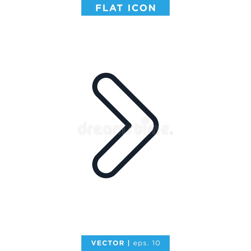 Right Arrow Icon Vector Design Template. Rounded Style with Editable ...