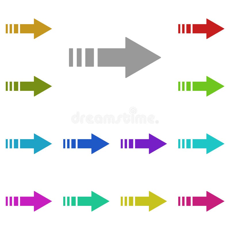 Right Arrow Multi Color Icon. Simple Glyph, Flat Vector of Arrow Icons ...