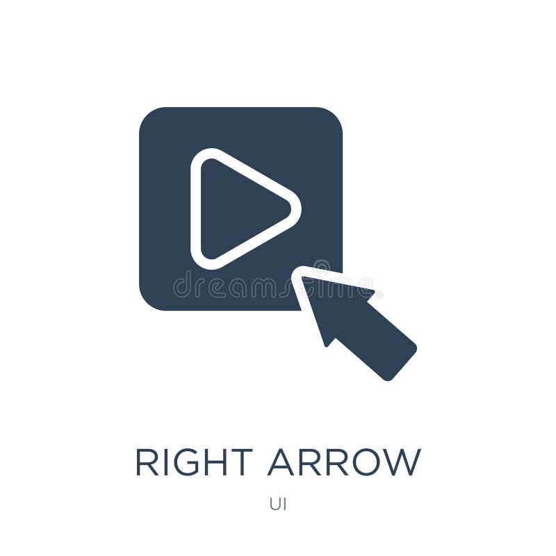 Right Arrow Play Button Icon in Trendy Design Style. Right Arrow Play ...