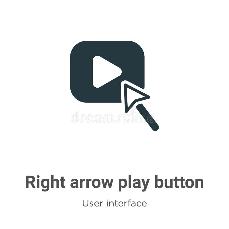 Right Arrow Play Button Vector Icon on White Background. Flat Vector ...