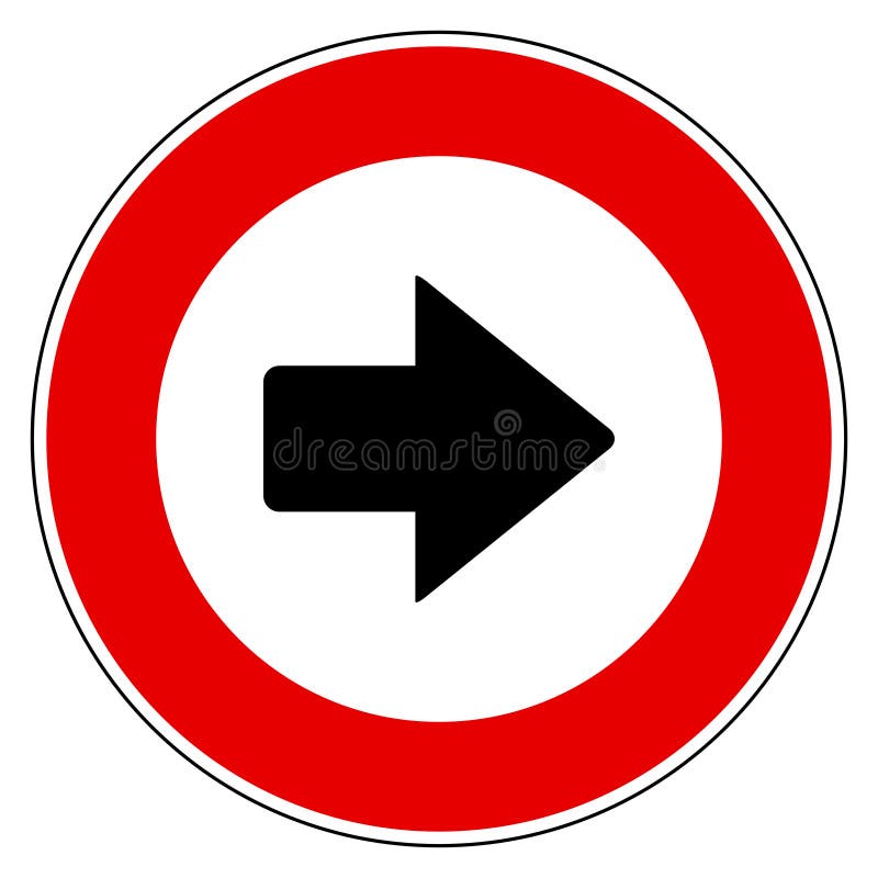 Right Arrow and Prohibition Sign Stock Vector - Illustration of symbol ...
