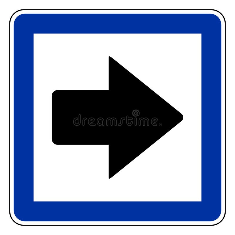 Right arrow and road sign stock vector. Illustration of road - 228344585