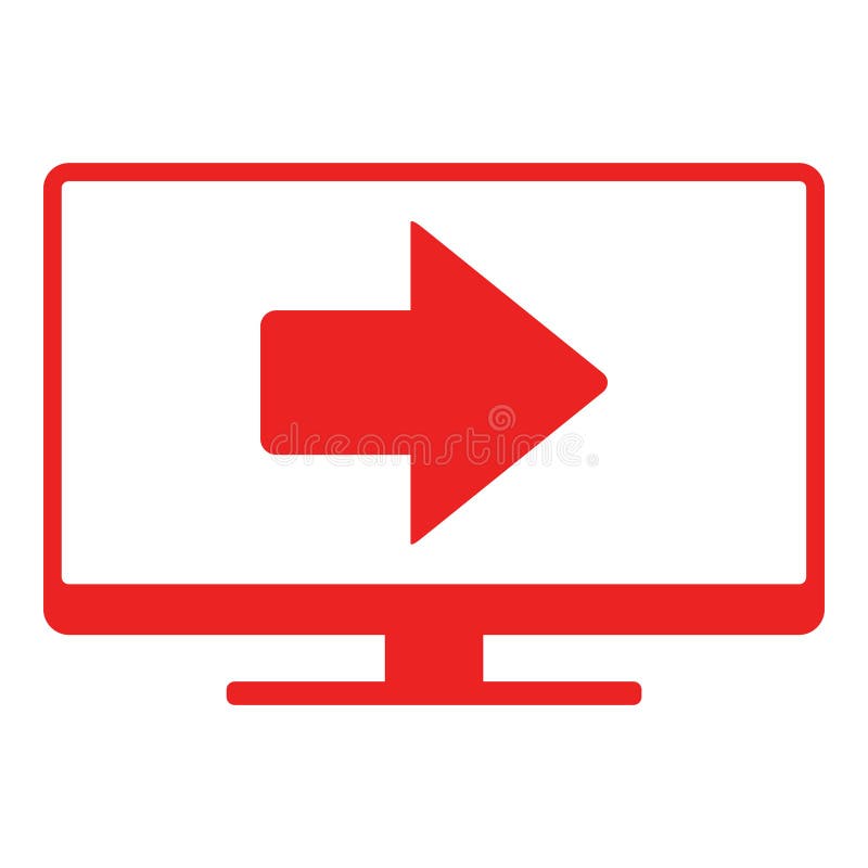 Right arrow and screen stock vector. Illustration of computer - 219756469