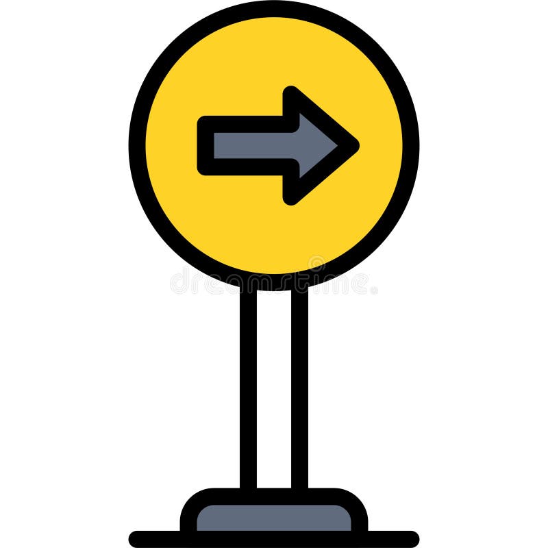 Right Arrow Sign Icon, Location Map and Navigation Vector Stock Vector ...