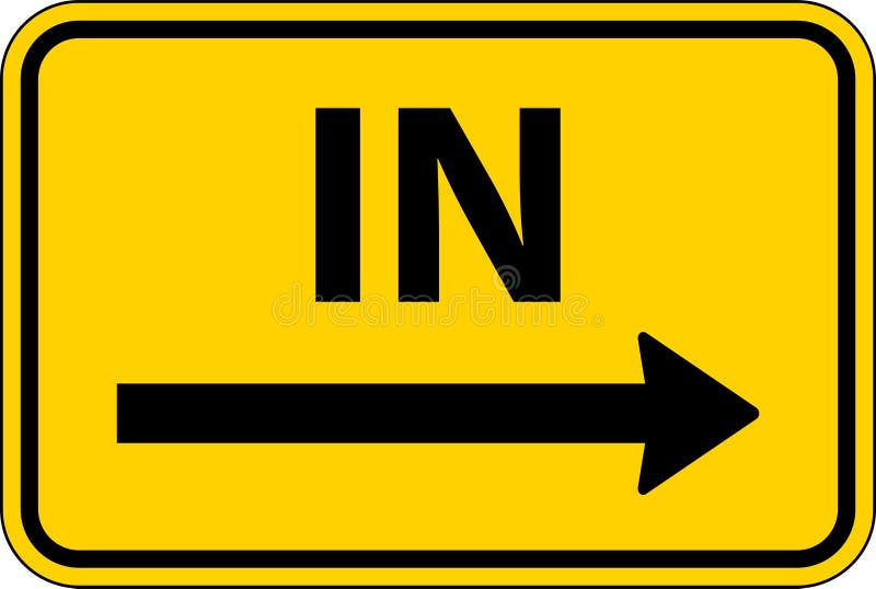 In Right Arrow Sign on White Background Stock Vector - Illustration of ...