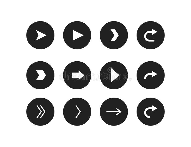 Right Arrow, Simple Icon for Your Desidn. Round Arrow Illustration Set ...