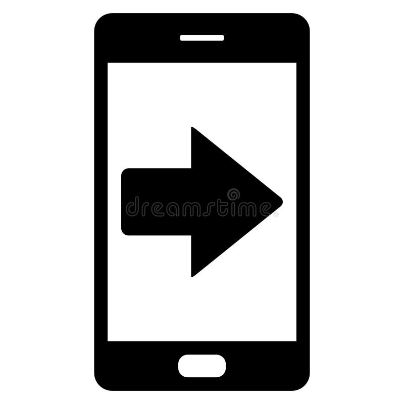 Right arrow and smartphone stock vector. Illustration of forward ...