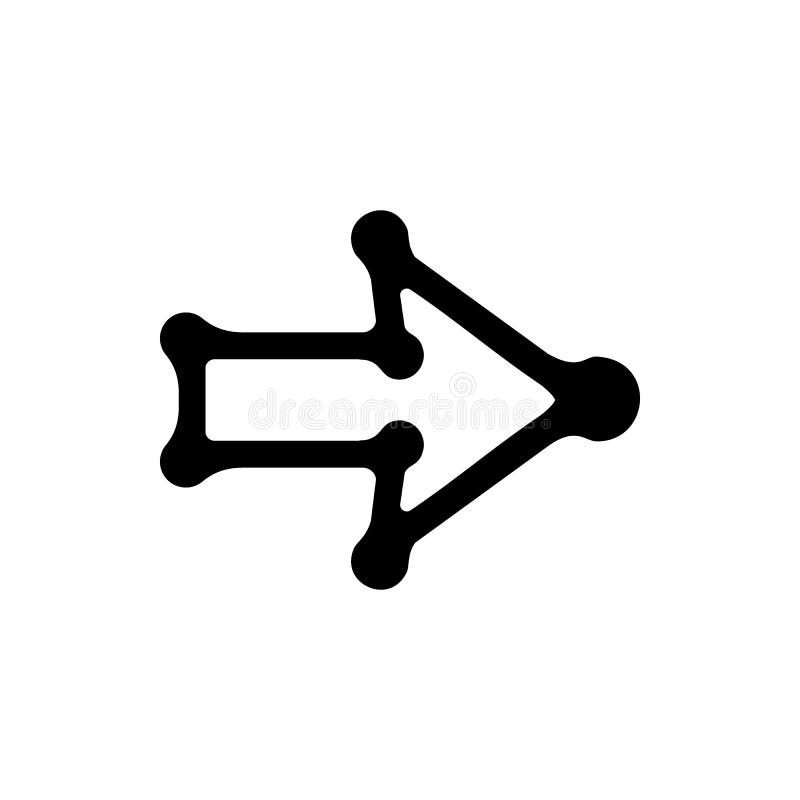 Right Arrow with Thick Contour Icon, Simple Style Stock Vector ...